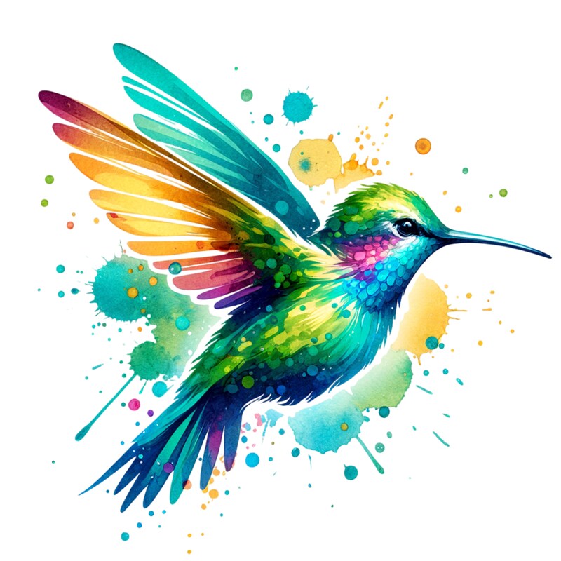 Hummingbird Watercolor - Etsy