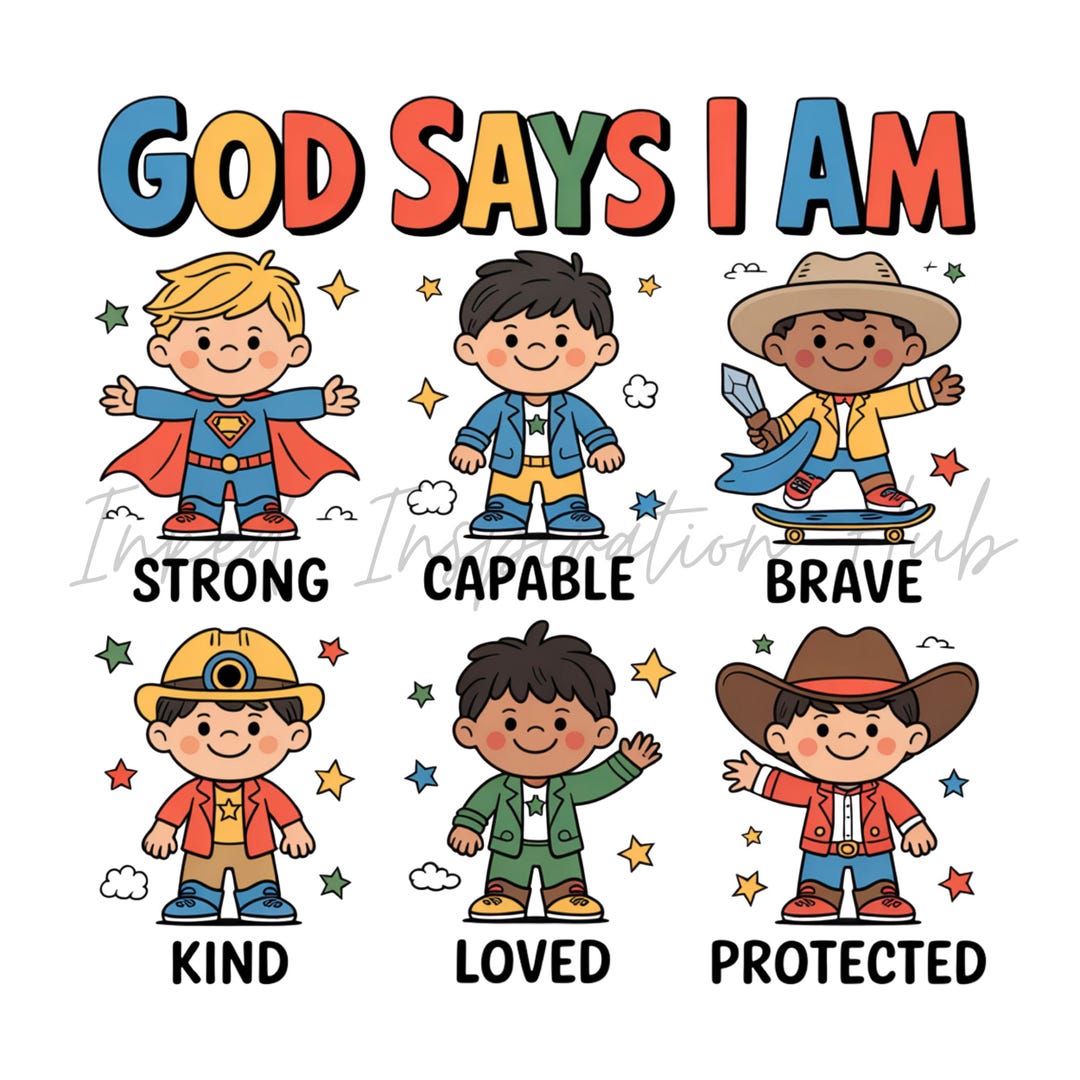 God Says I Am Boy Affirmation PNG Christian Wall Art Shirt Sublimation ...