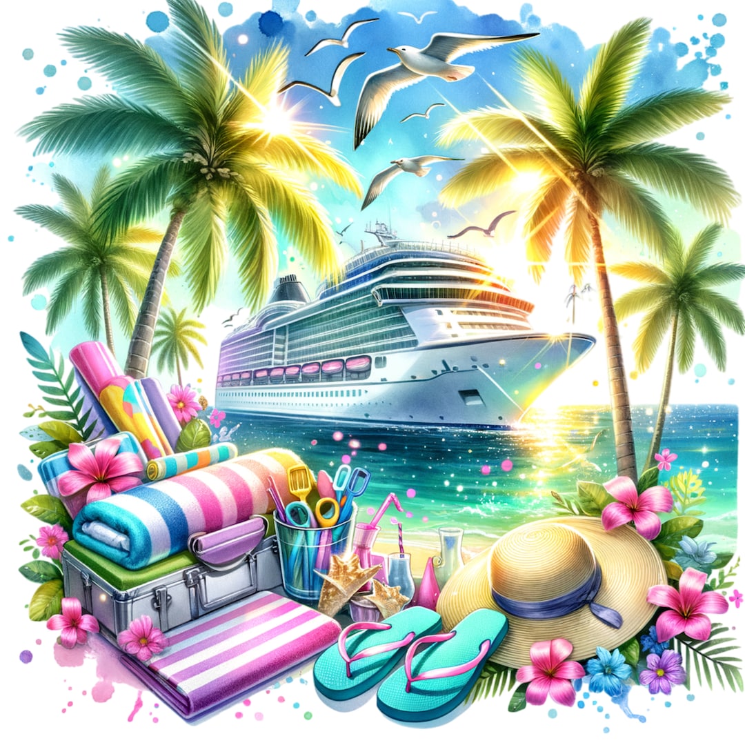 Cruise Ship Family Vacation PNG Watercolor Cruise Clipart Sublimation ...