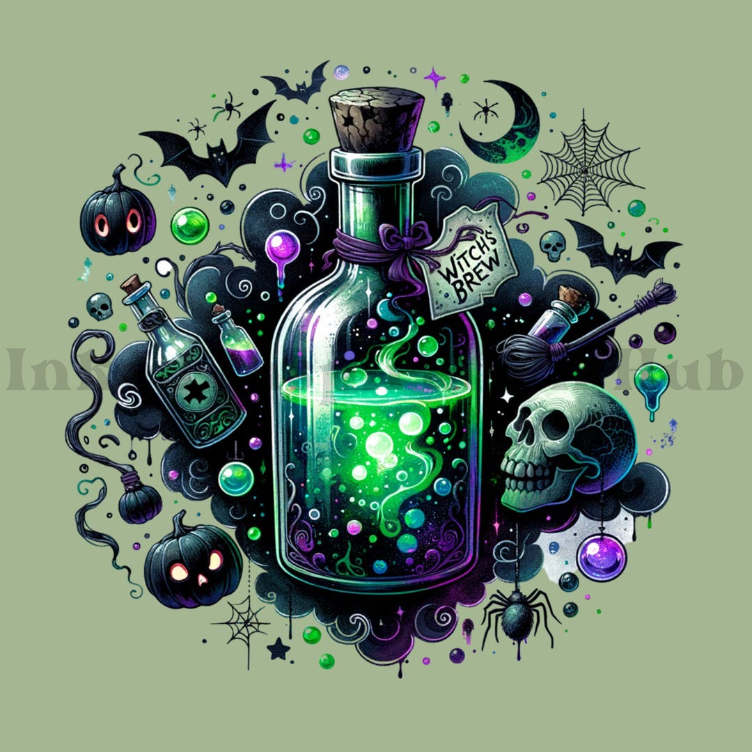 Halloween Potion Bottle PNG Spooky Clipart Digital Download Sublimation ...
