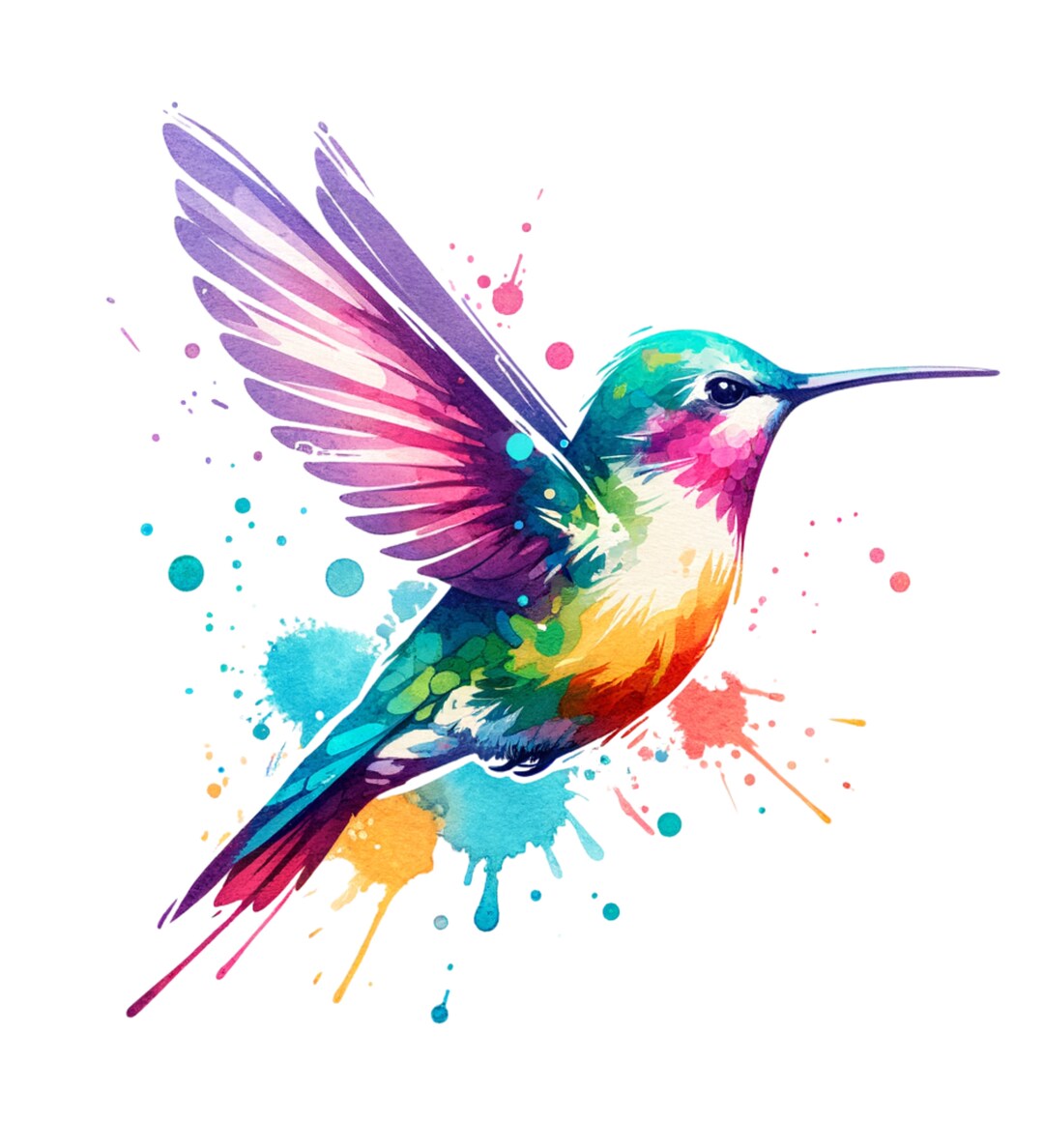 Scrapbook Hummingbird PNG Watercolor Clipart Digital Art Poster Print ...