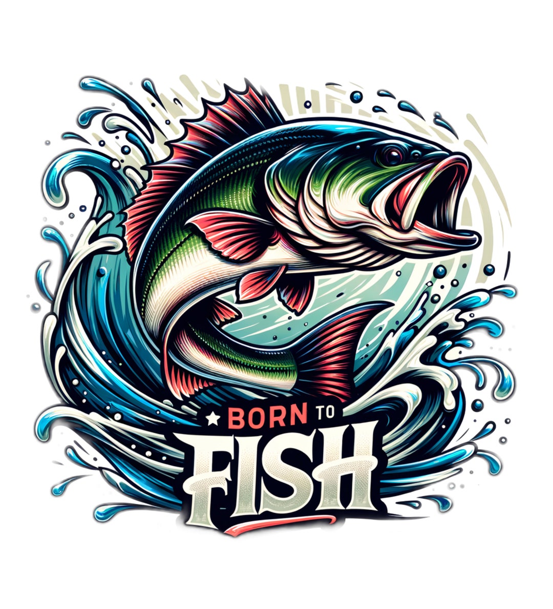Jumping Bass Fish SVG Fishing Bundle for Women Born to Fish PNG Clipart ...