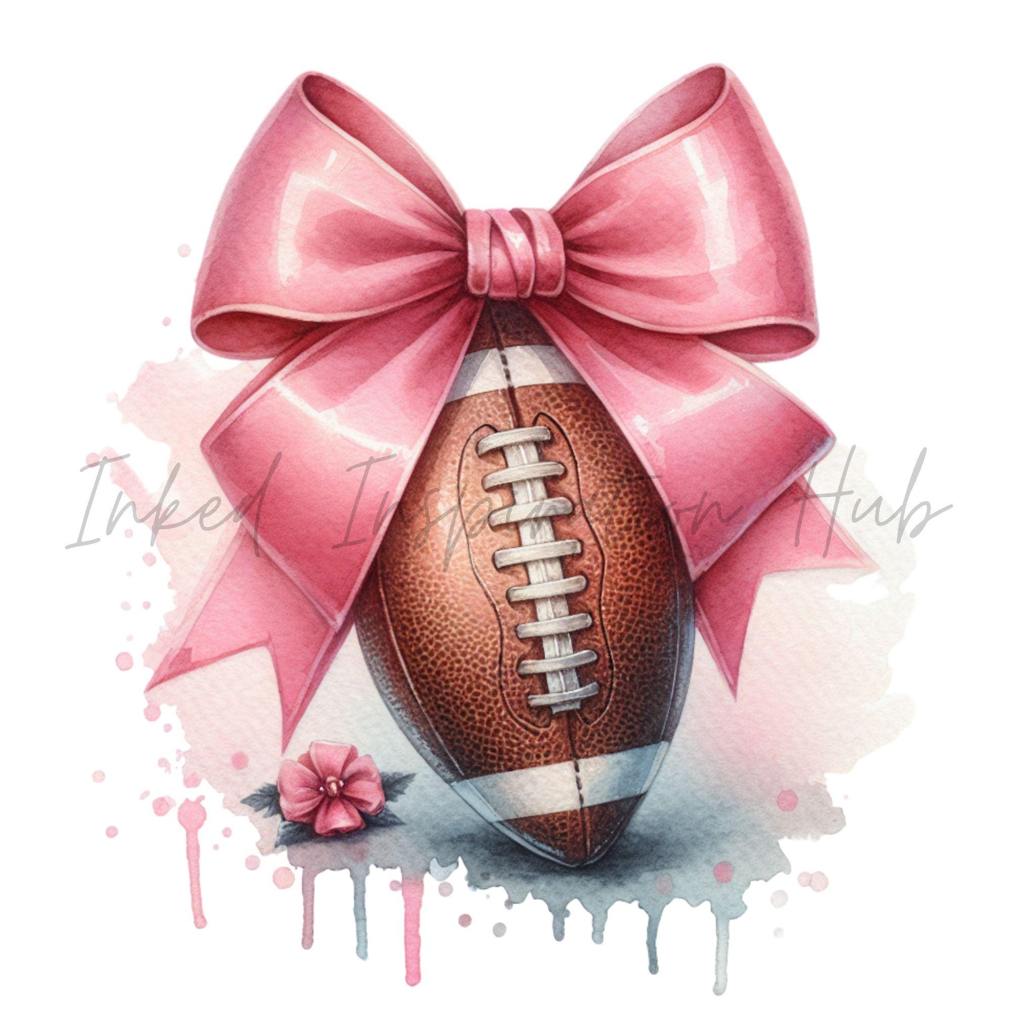 Coquette Football PNG: Pink Bow T-shirt Design Digital Download - Etsy