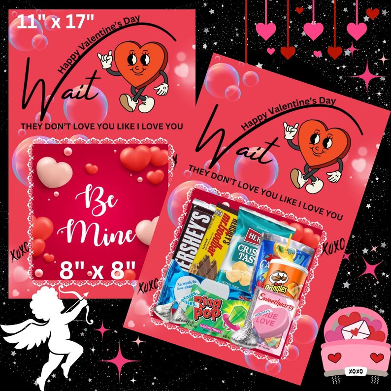 Valentine's Day Jumbo Treat Card Png, V-day Gift Card, Printable ...