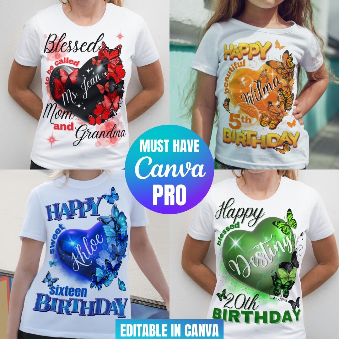 Happy Birthday Canva Editable Template, Blessed Birthday Template ...