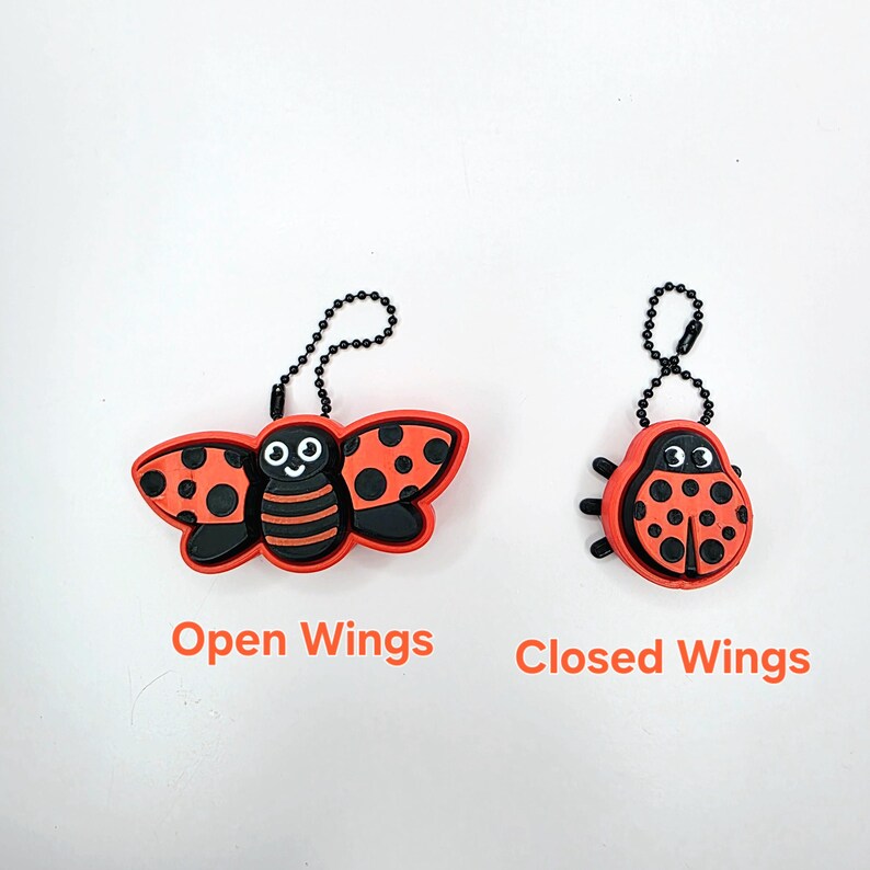 3D Printed Ladybug Fidget Clicker Keychain – Open Wings or Closed Wings ...