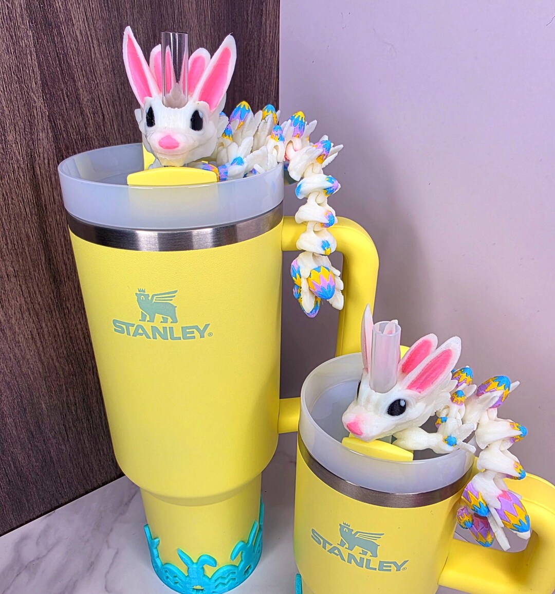 Easter Bunny Dragon Stanley Tumbler Straw Topper With Easter Egg Scales ...