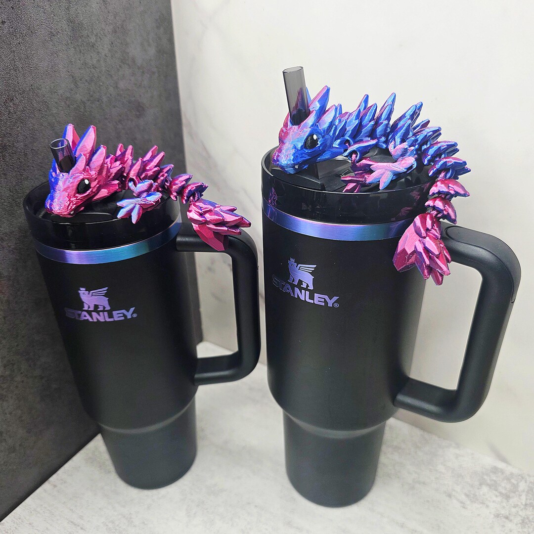 Gemstone Dragon Straw Topper for Stanley Tumbler | Fantasy Cup Charm ...