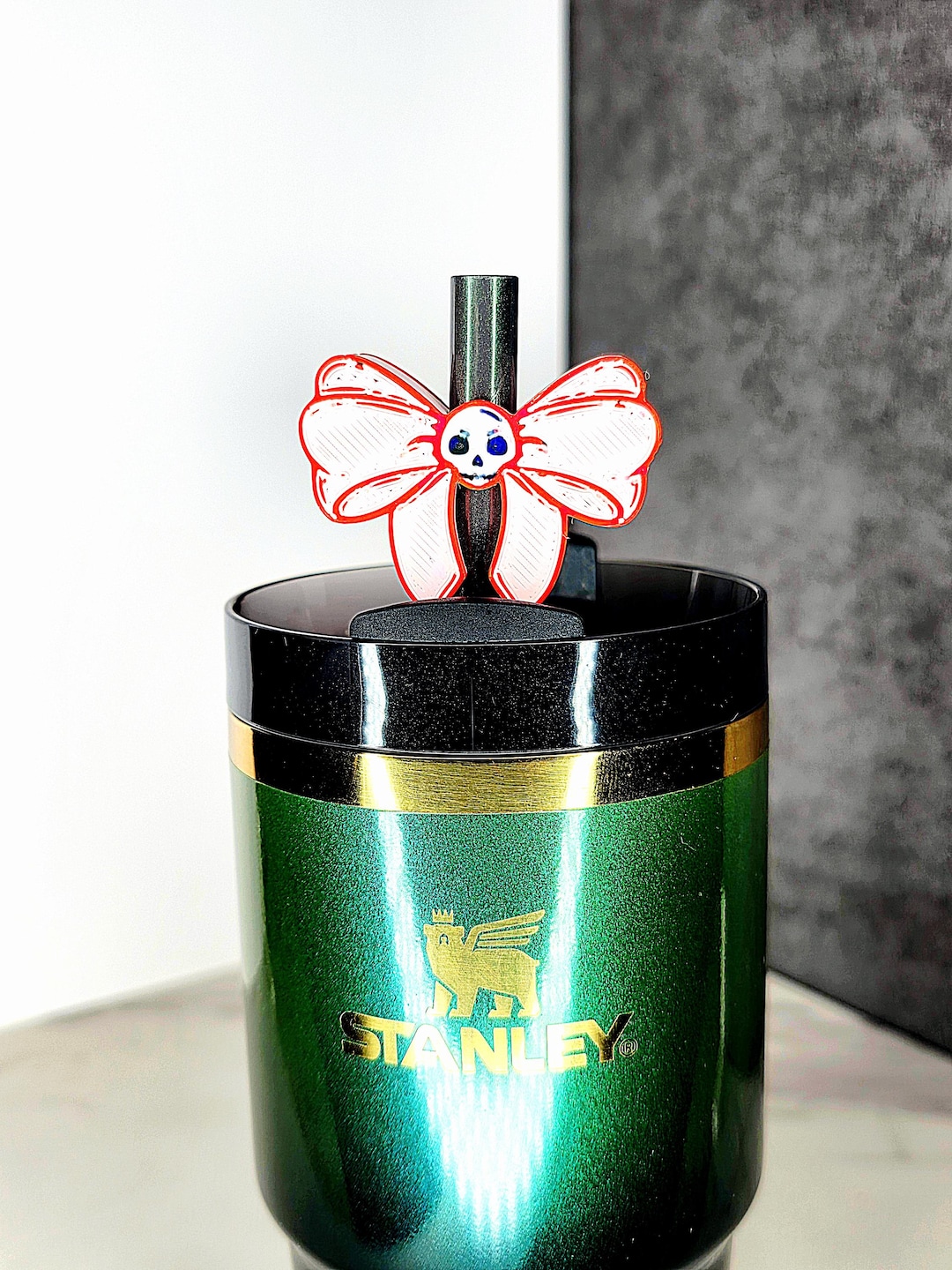 Cute Spooky Skull Bow Straw Topper Charm – Halloween Tumbler Accessory ...