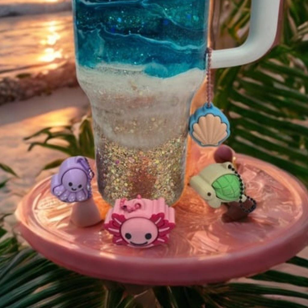 3D Printed Sea Creature Fidget Clicker Keychain – Seashell, Axolotl ...
