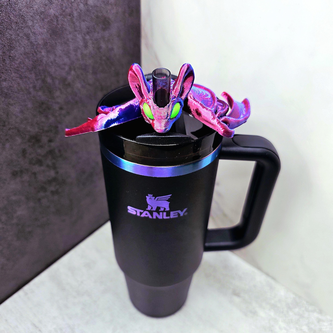 Flexible Bat Straw Topper for Stanley Tumbler | 3D Printed Halloween ...