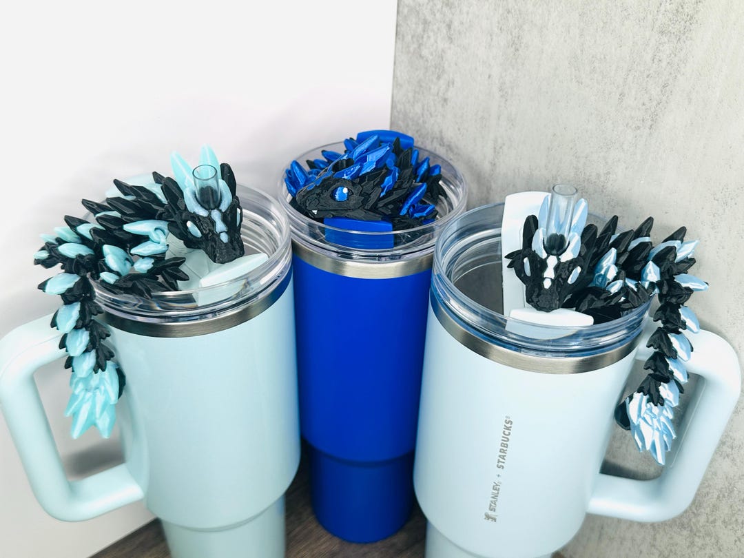 Birthstone Dragons Stanley Straw Topper, Gemstone Dragons - Etsy