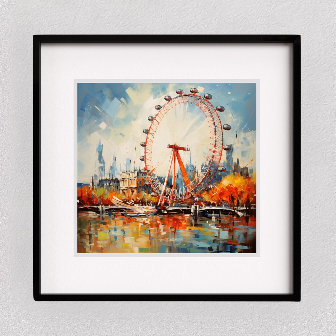 London Wall Art Poster Abstract Expressionism London Eye Wall-art ...