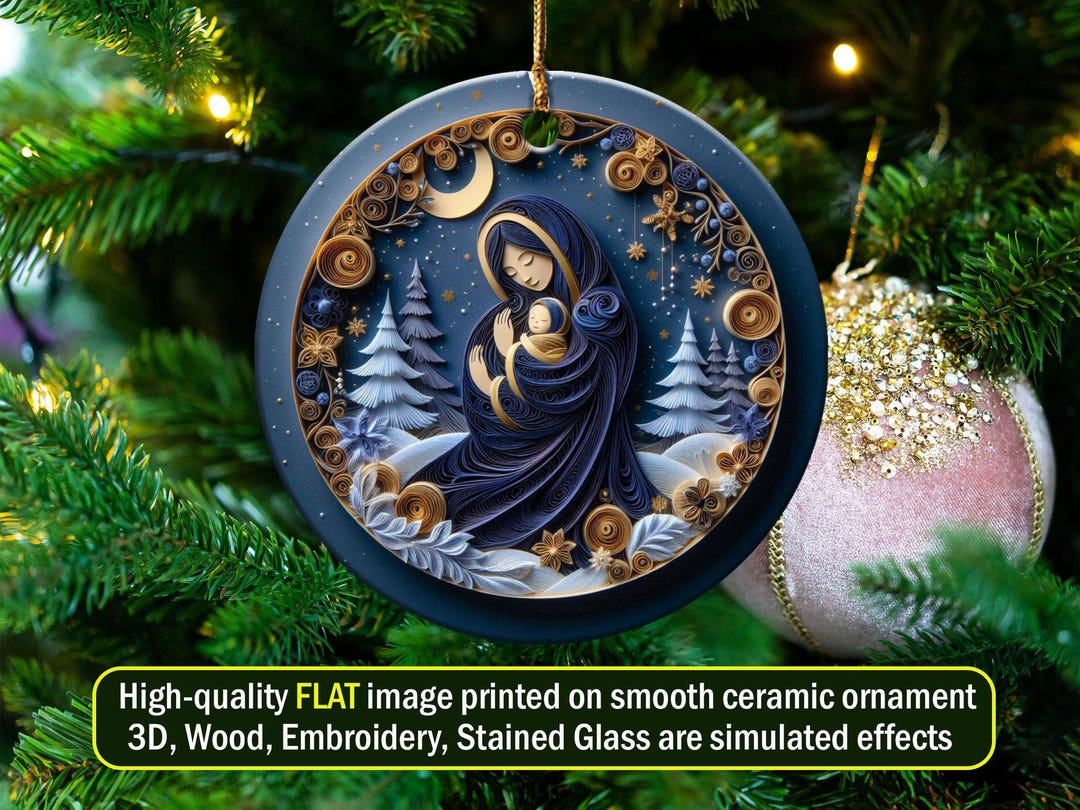 Madonna and Child Christmas Ornament, Holiday Decoration, Unique Gift, Religious Decor, Nativity ...