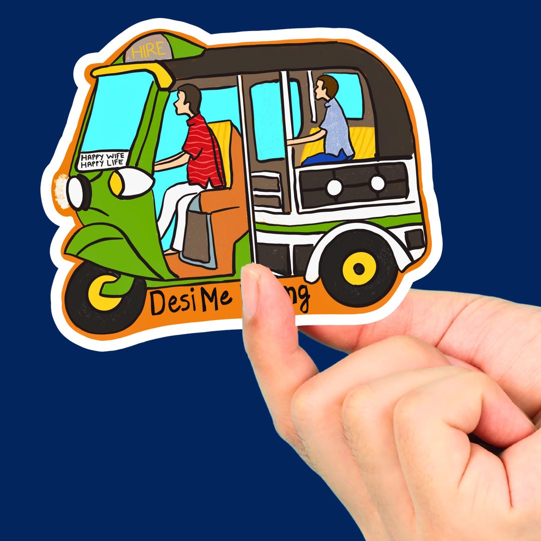 Tuk Tuk Vinyl Sticker, Desi Auto Rickshaw Art, Laptop Decal - Etsy