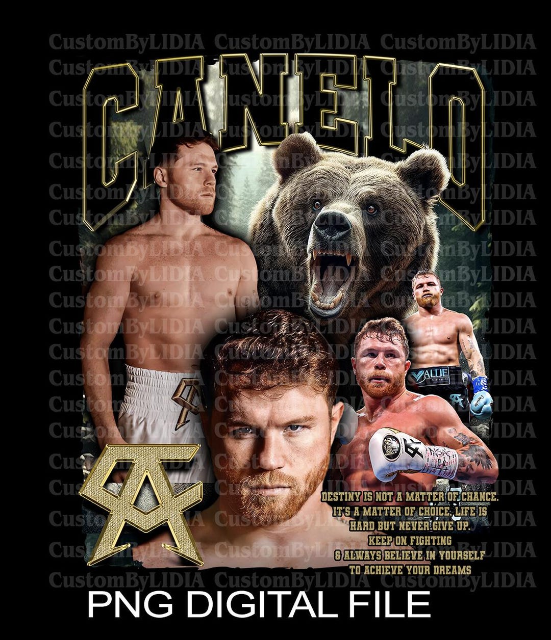 CANELO Fight Bear Png Digital File PNG - Etsy