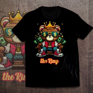The King , Bear Cute Bear Hip Hop,eps ,PDF,PNG Printing,dtf,dtg - Etsy