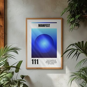 111 Manifest Angel Number Aura Poster / Spirituality Art Poster ...