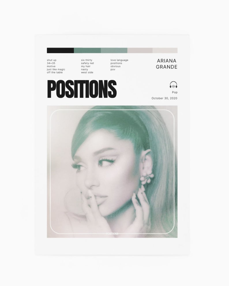 Ariana Grande Positions Album Cover Poster, Ariana Grande Poster ...