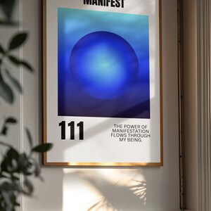 111 Manifest Angel Number Aura Poster / Spirituality Art Poster ...
