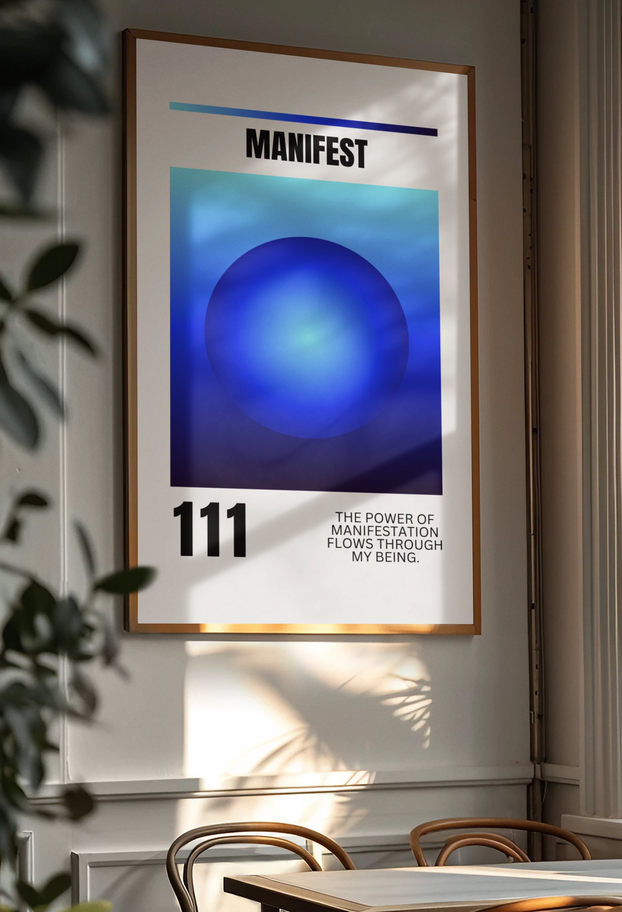 111 Manifest Angel Number Aura Poster / Spirituality Art Poster ...