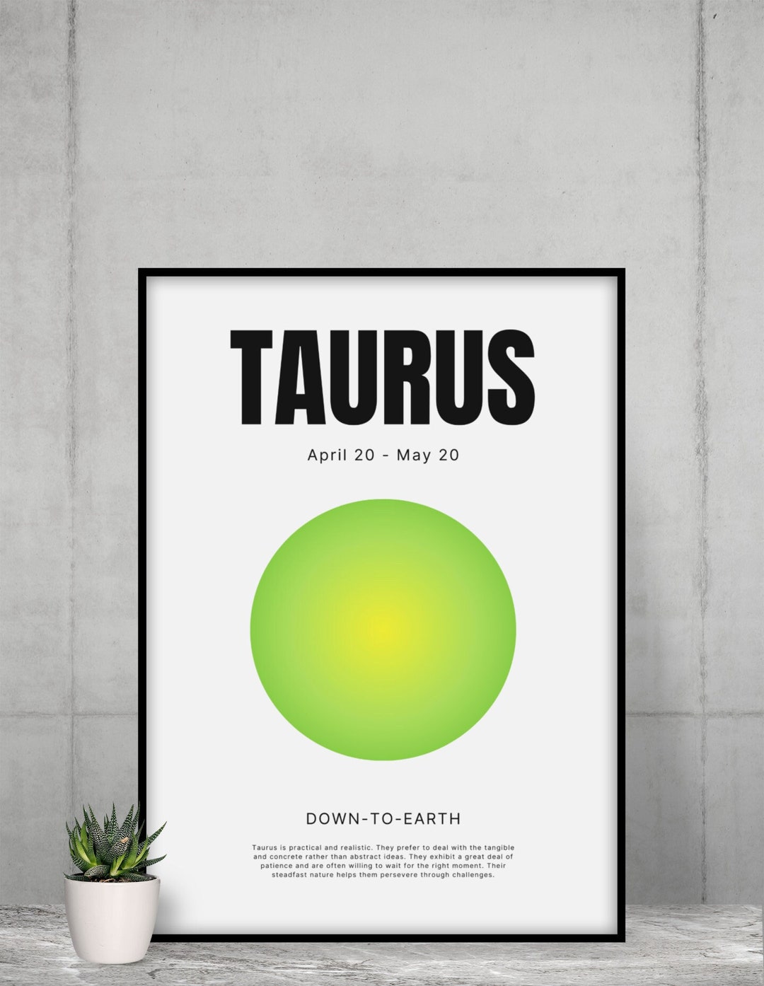 Taurus Zodiac Astrology Aura Gradient Poster / Spirituality Art Poster ...