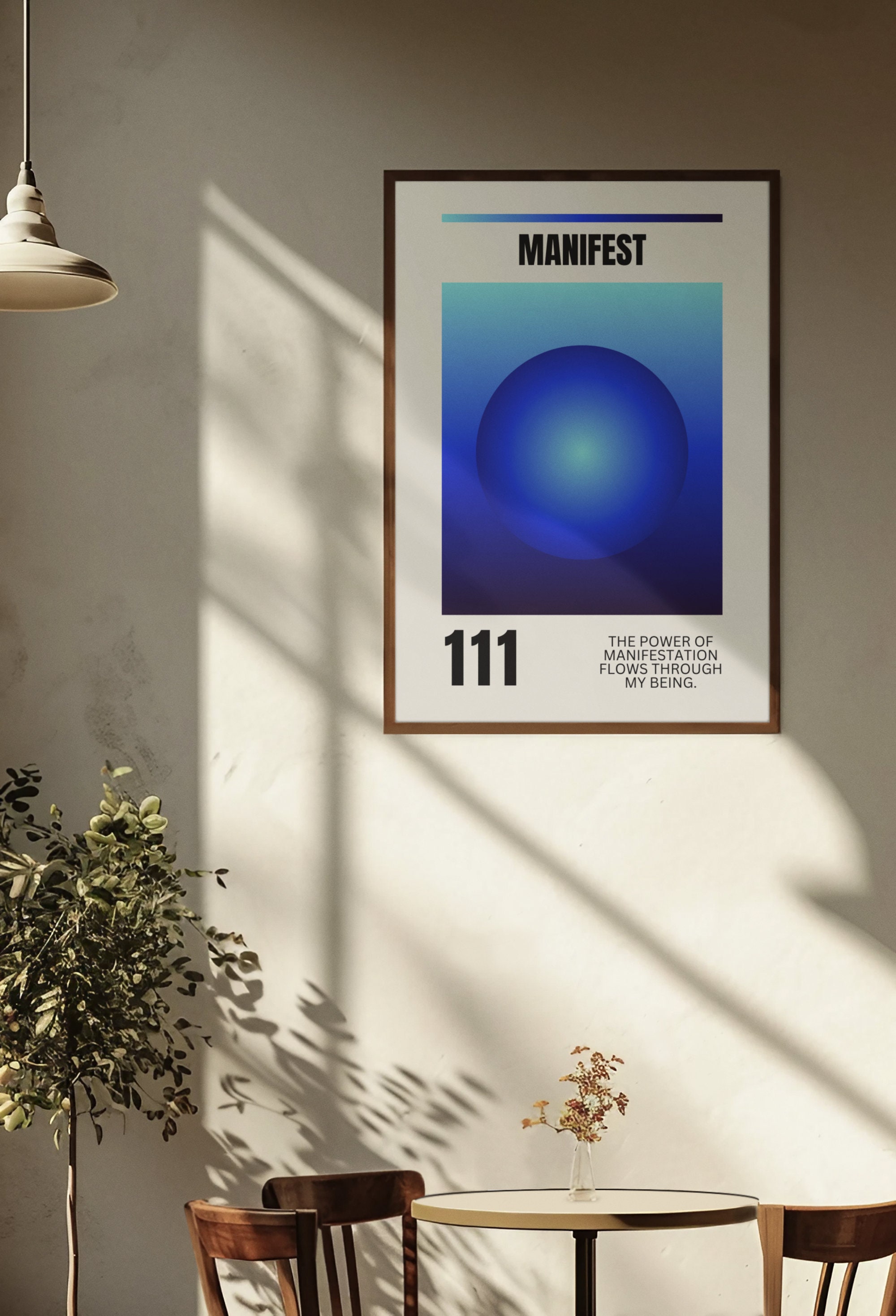 111 Manifest Angel Number Aura Poster / Spirituality Art Poster ...