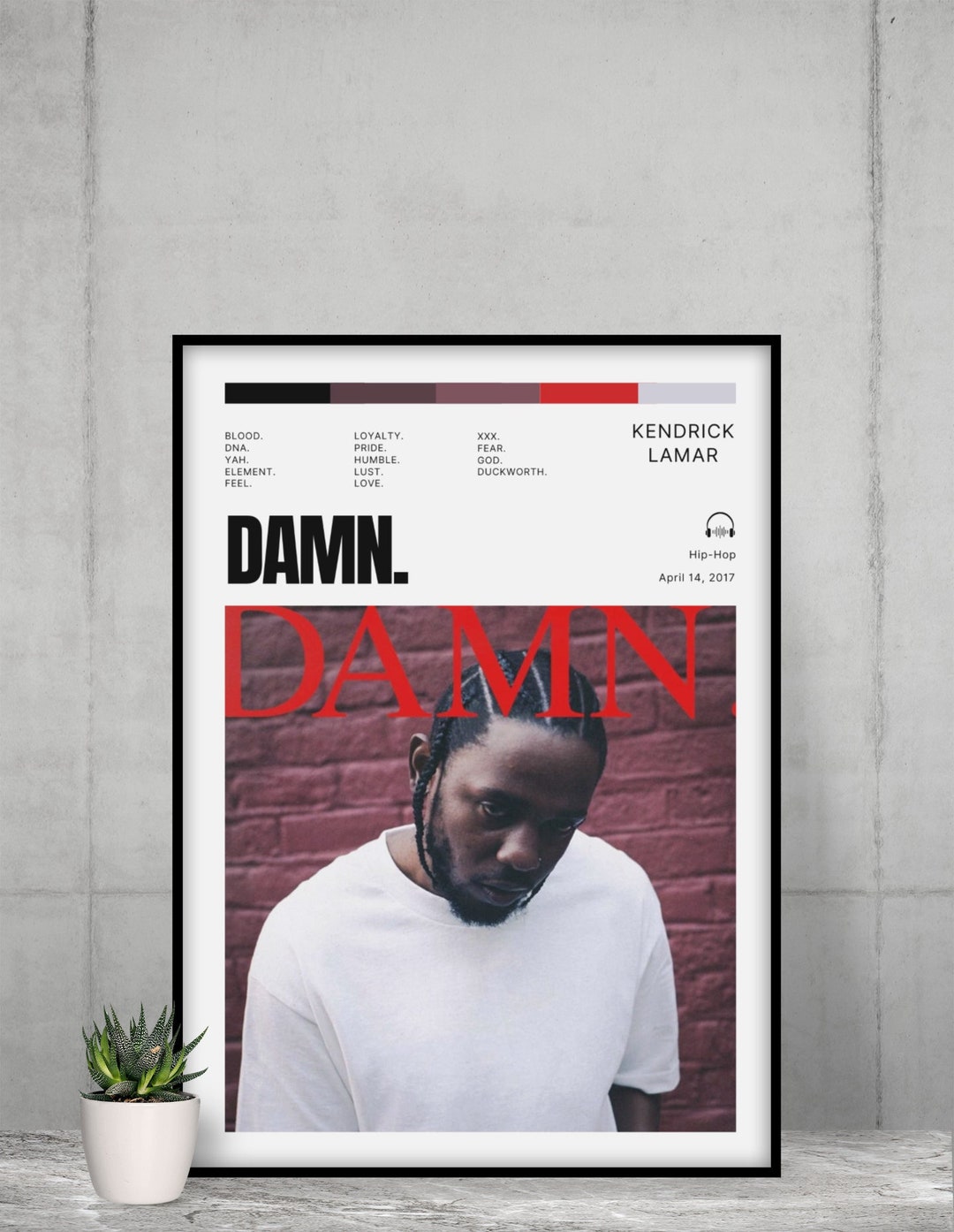 Kendrick Lamar Damn / Kendrick Lamar Posters / Damn Poster/ Album Cover ...