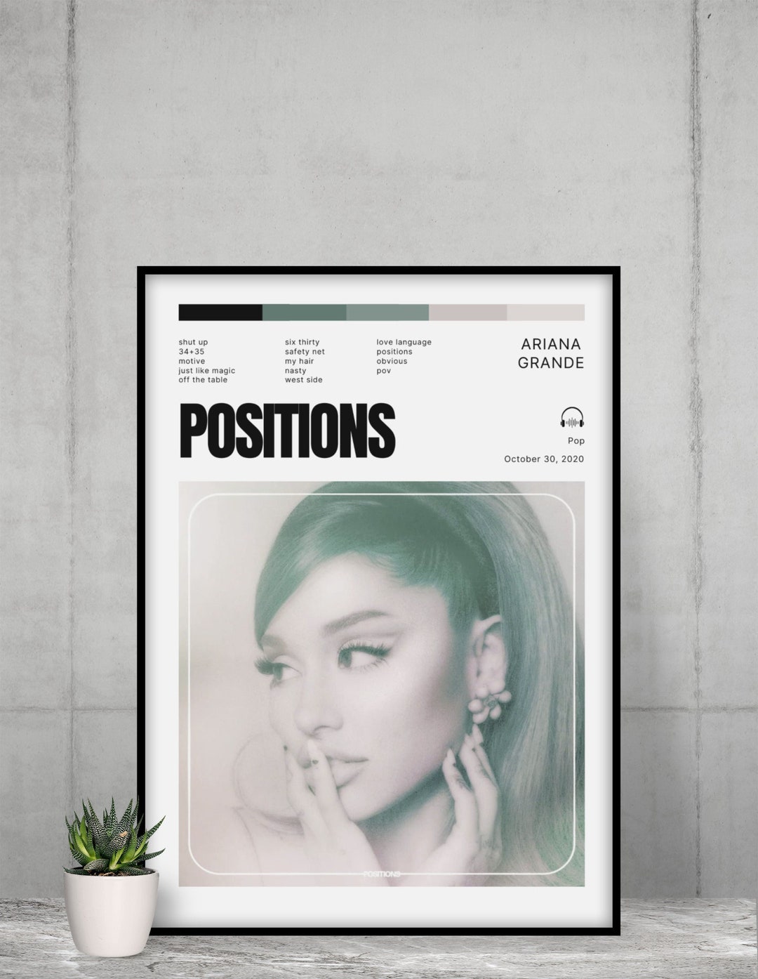 Ariana Grande Positions Album Cover Poster, Ariana Grande Poster ...