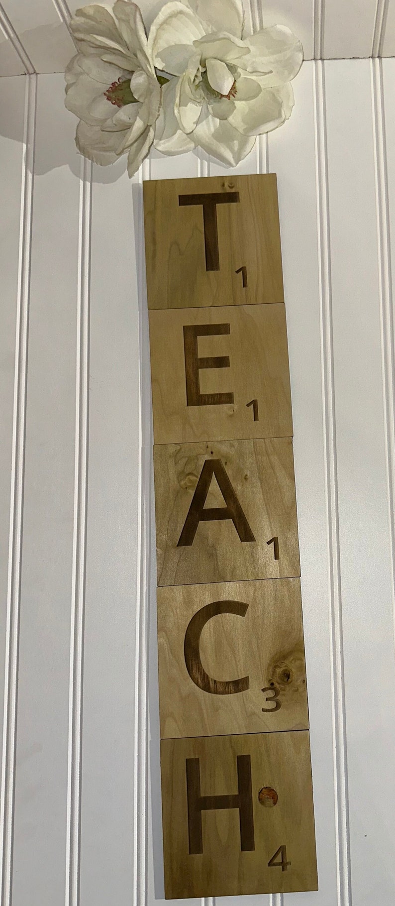 Large Wooden Scrabble Letter Tiles | Custom Wall Art - Etsy