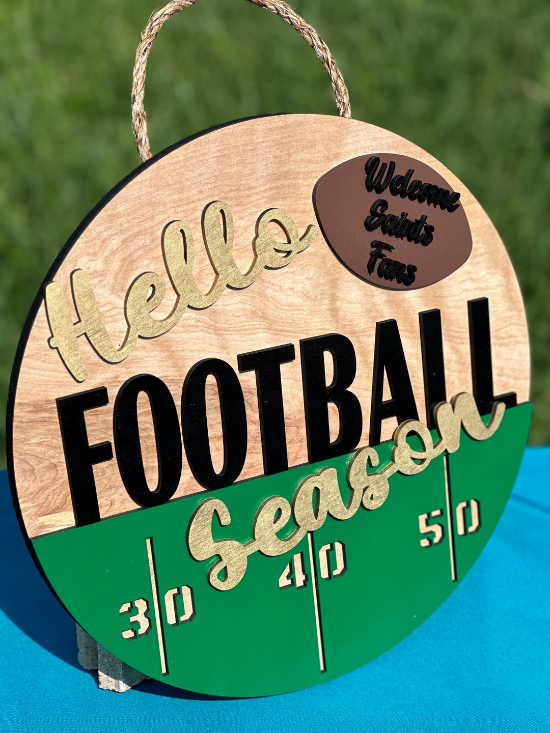 Football Door Hanger, Welcome Door Sign, Hello Football Season Sign ...