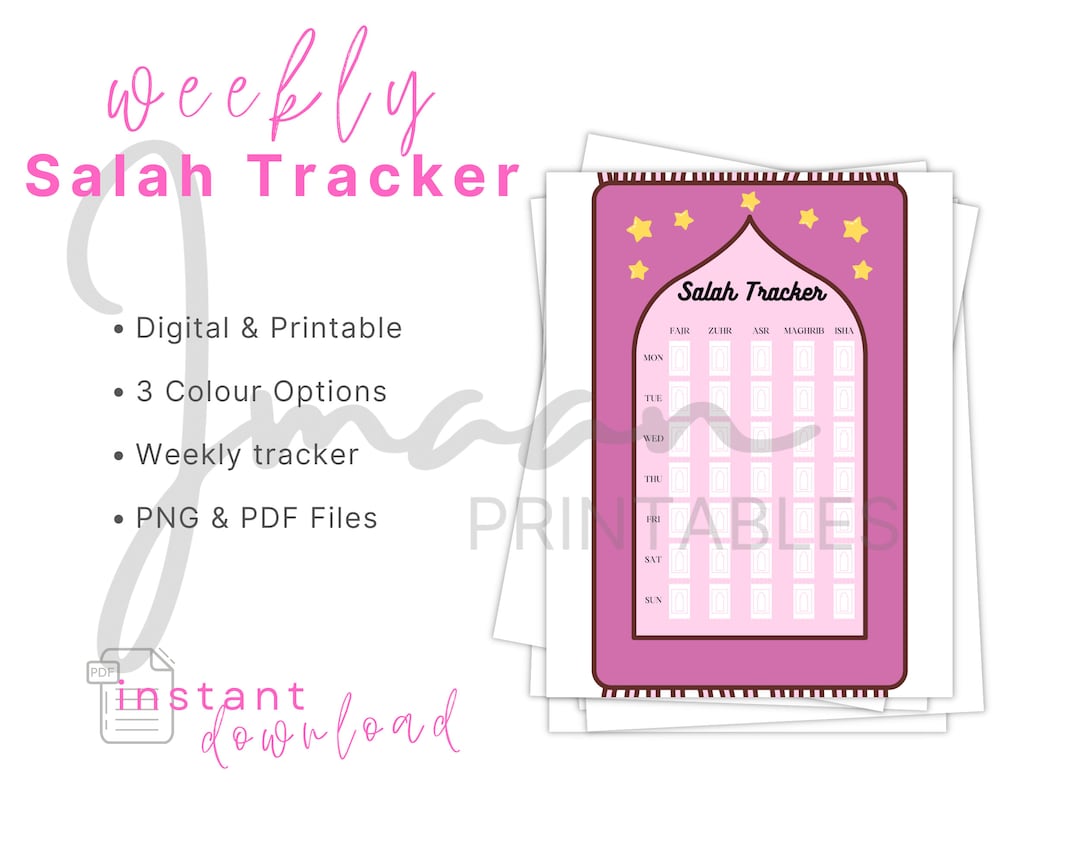 Ramadan Weekly SALAH TRACKER for Islam Lovers Digital Download Salah ...
