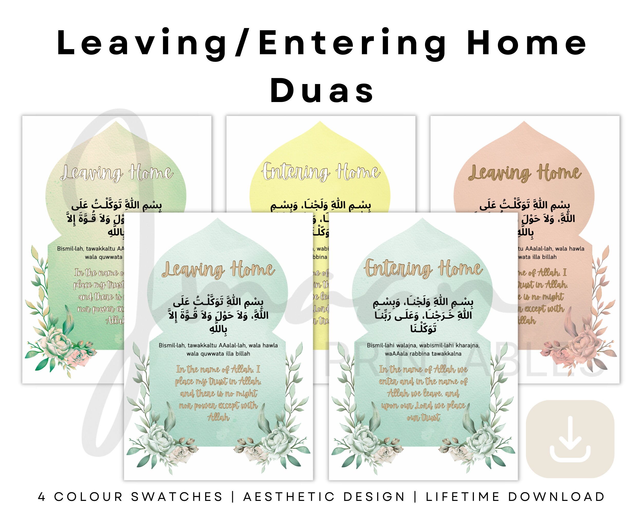 DUA for ENTERING and LEAVING Home, Aesthetic Design in Soft Pastel ...