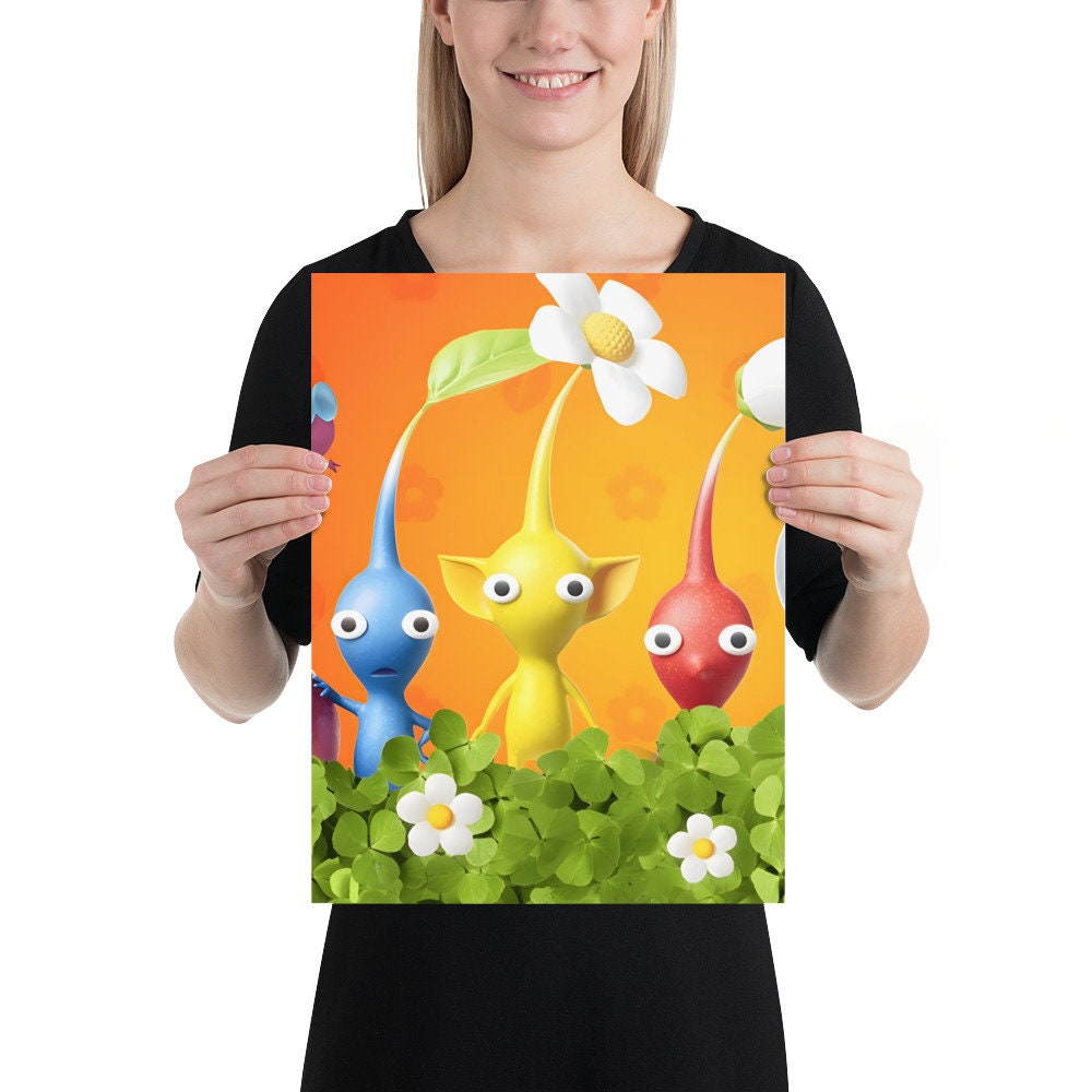 Pikmin Poster Blue, Yellow, Red Art Print - Etsy