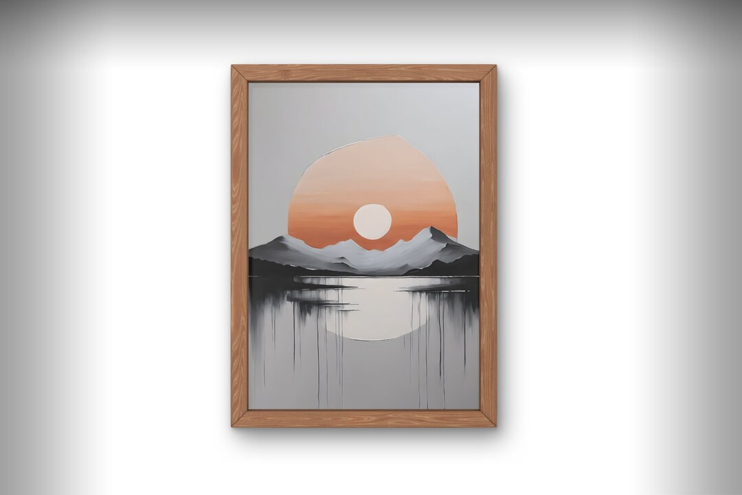 Harmony at Dusk Radiant Sun Setting Darkened Mountains Tranquil Lake ...