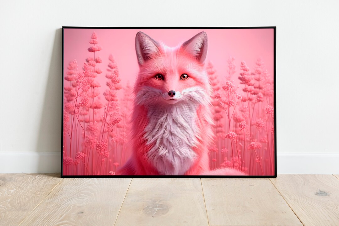 Beautiful Realistic Pink Fox Wall Art Enhanced Matte Paper Poster - Etsy