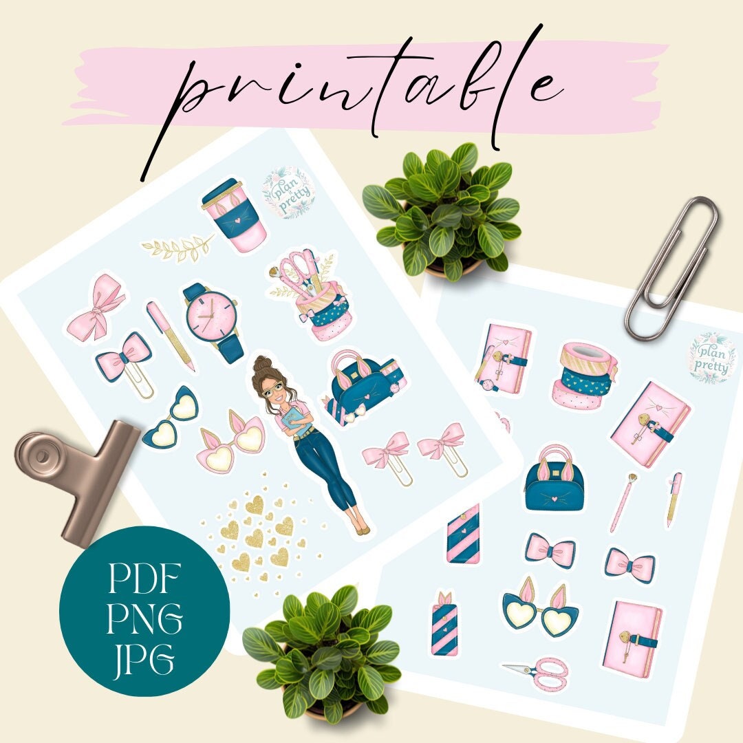 Girl Boss Stickers Empowerment, Printable Planner, Perfect for Bullet ...