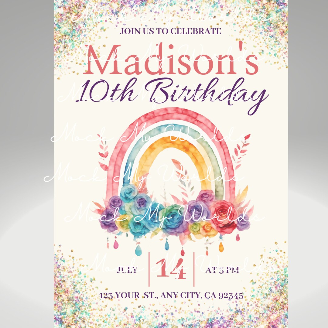 Girls Birthday Invitation, Printable Invitation, You Get to Personalize ...