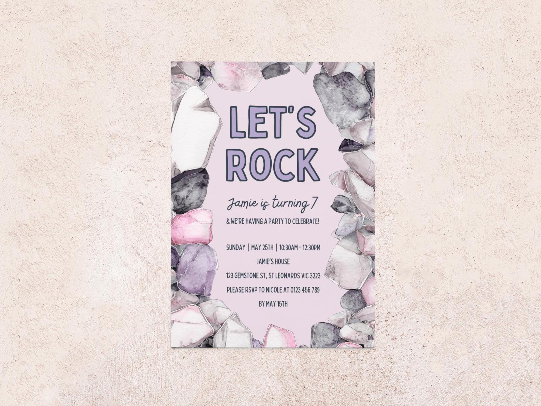 Editable Let's Rock Invitation | Birthday Party | Instant Digital ...