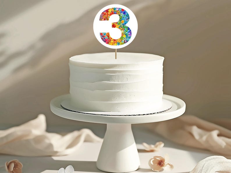 Printable Number Three Cake Topper Template | Instant Digital Download ...