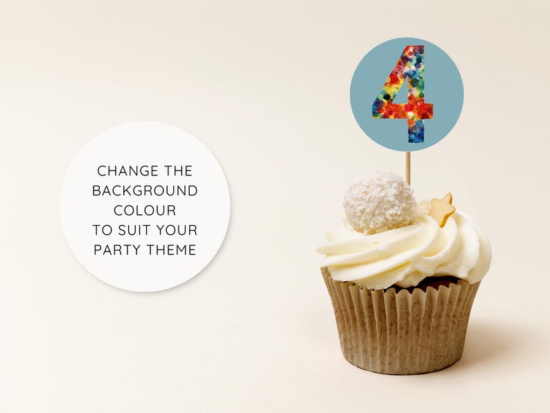 Printable Number Four Cake Topper Template | Instant Digital Download ...