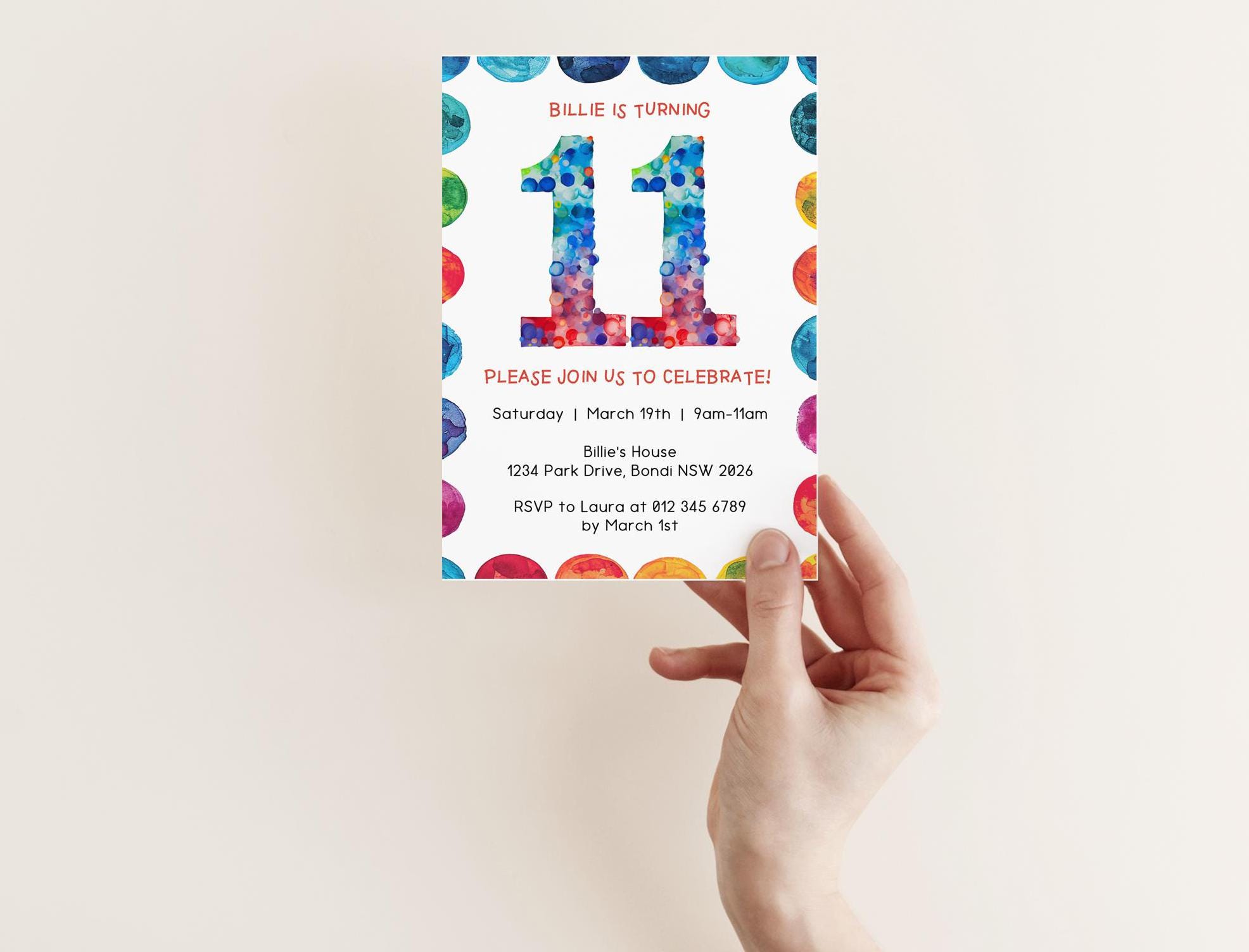 EDITABLE Eleventh Birthday Invitation | Instant Digital Download ...