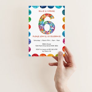 Sixth Birthday Invitation Instant Digital Download Editable Template ...