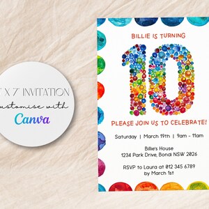 Tenth Birthday Invitation | Instant Digital Download | Editable ...