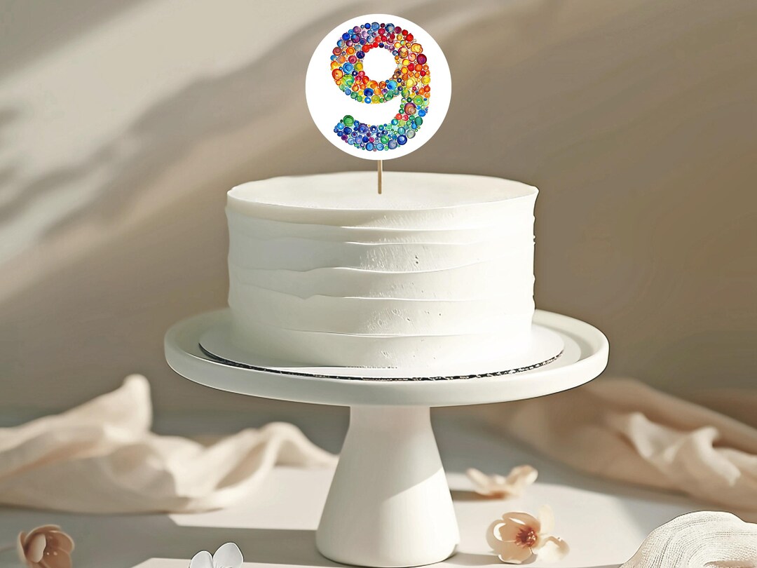 Printable Number Nine Cake Topper Template | Instant Digital Download ...