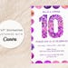 Editable 10th Birthday Invitation | Instant Digital Download | Purple ...