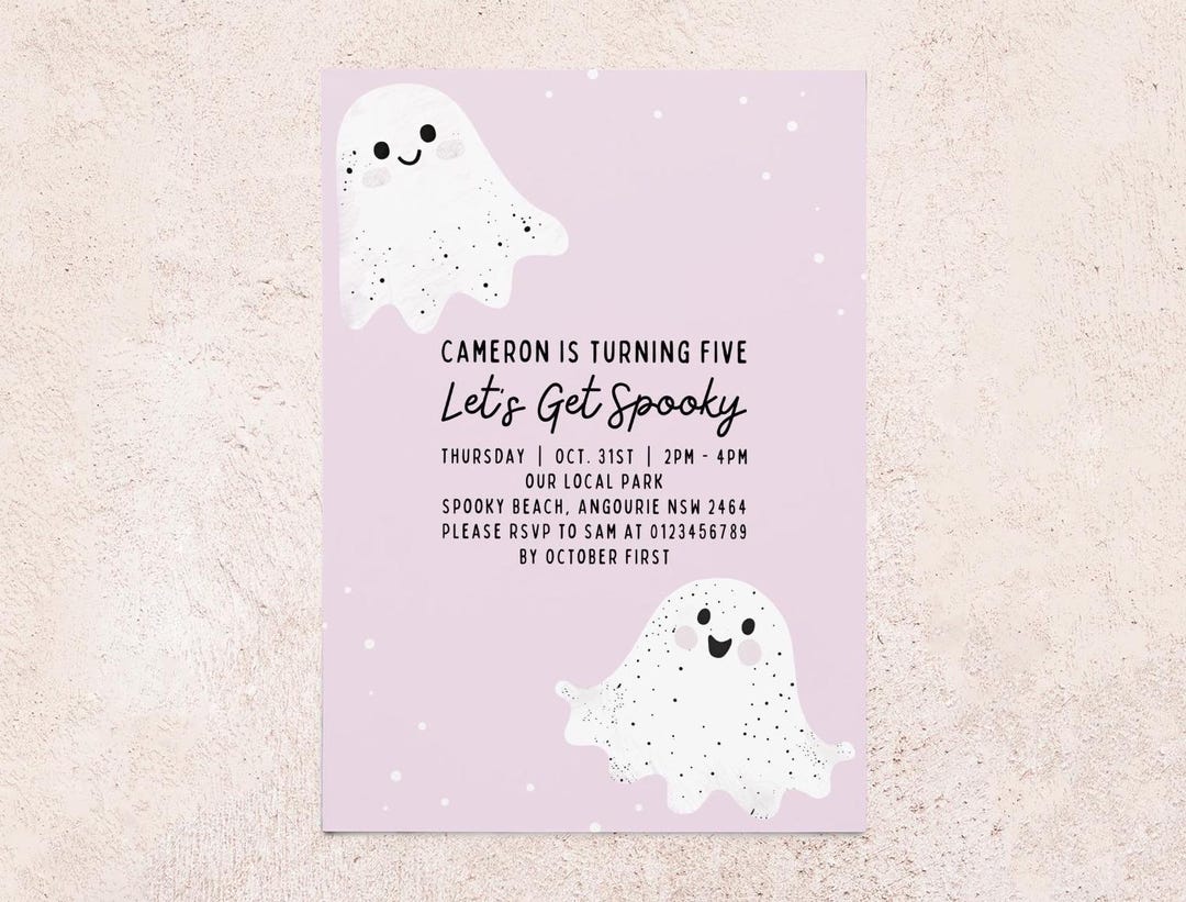 Let's Get Spooky Ghost Invitation | Instant Digital Download | Kids ...