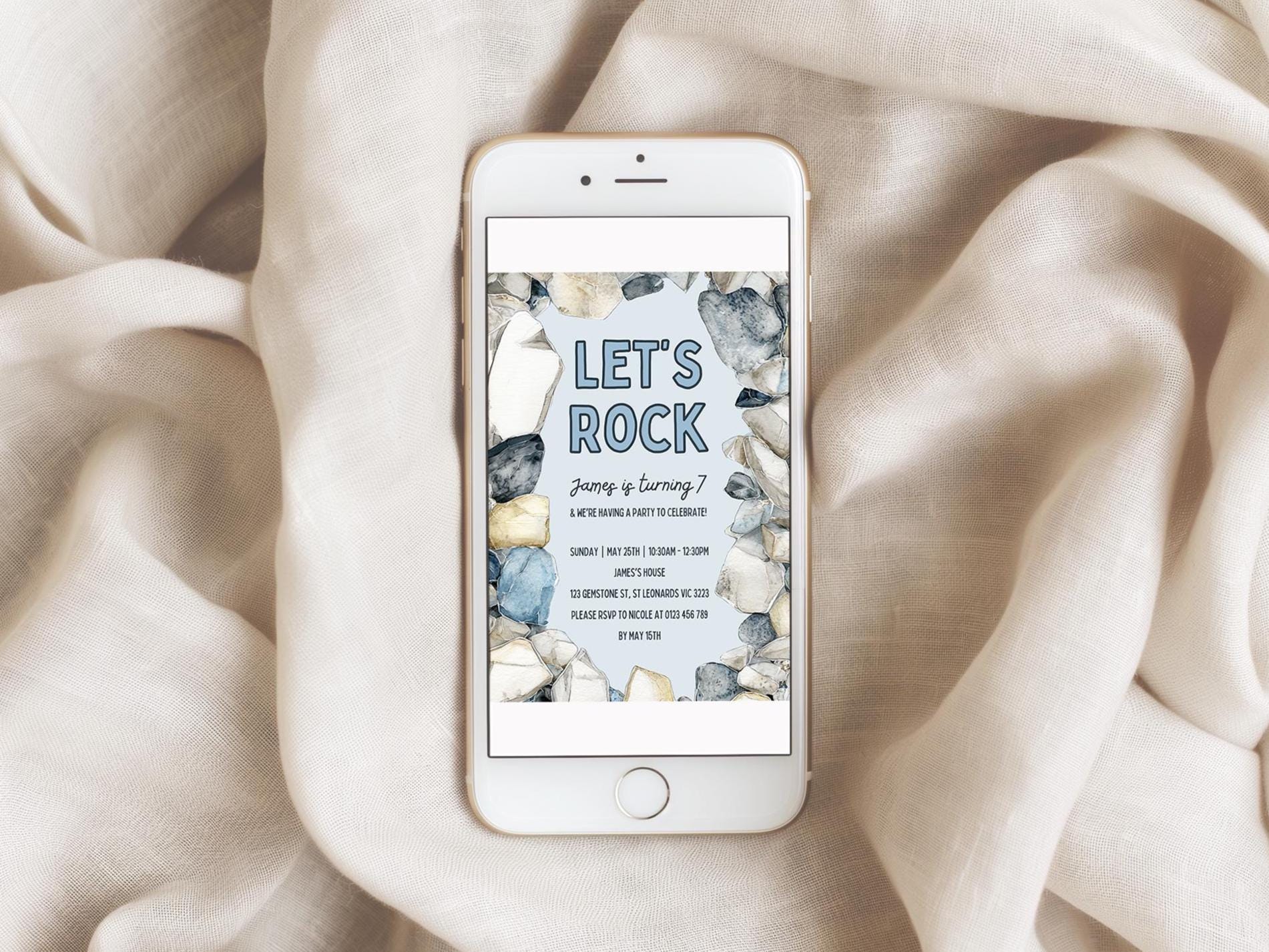 Editable Let's Rock Invitation | Birthday Party | Instant Digital ...