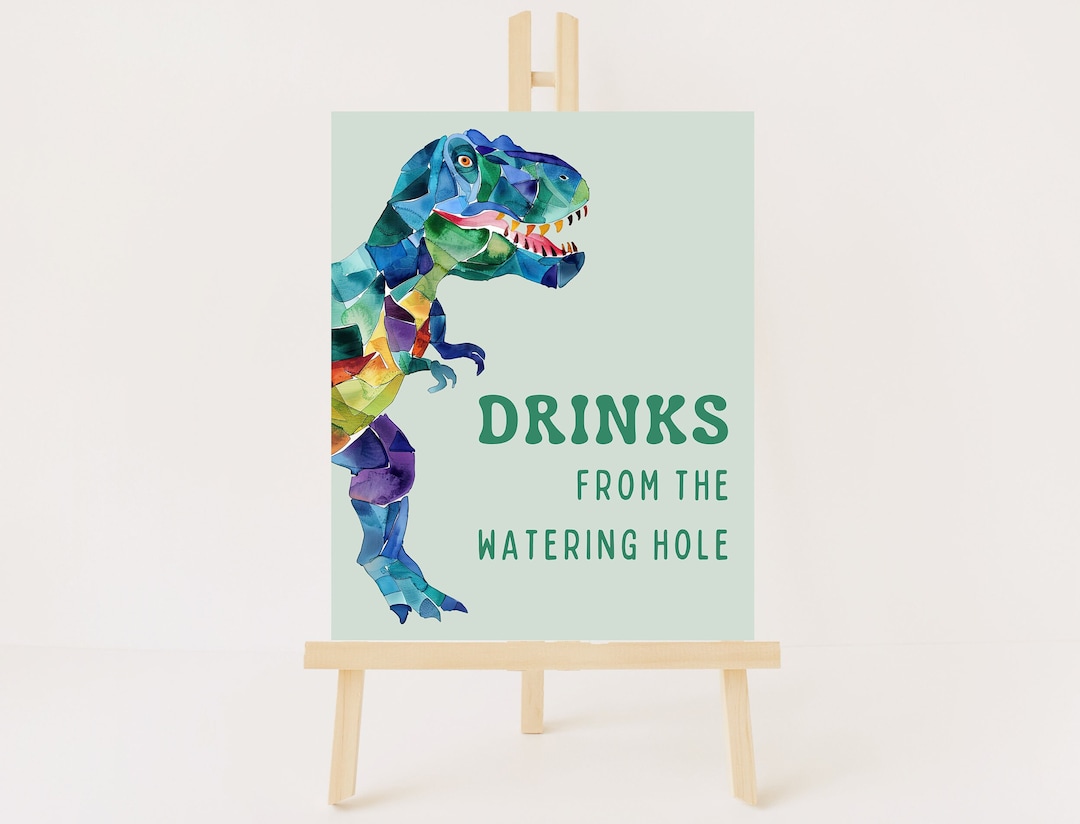 T-rex Editable Table Sign | Instant Digital Download | Children's Dino ...