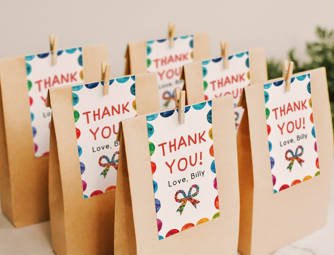 Thank You Party Favour Label | Instant Digital Download | Number ...
